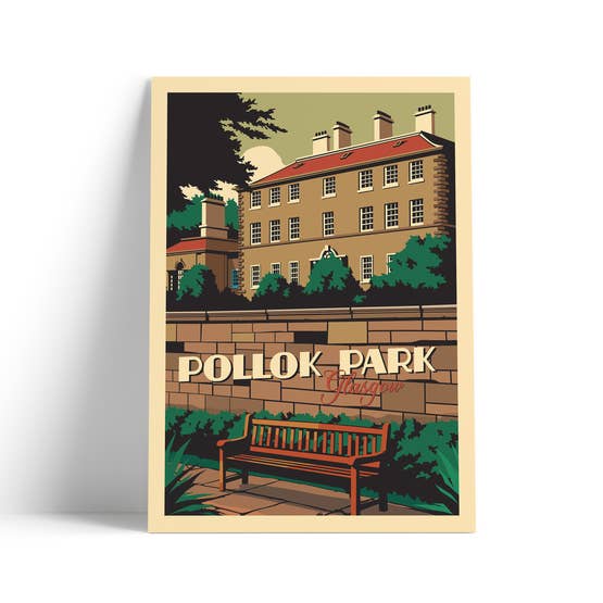 Pollok Park Glasgow - A4 travel poster print | Sunshine No.1