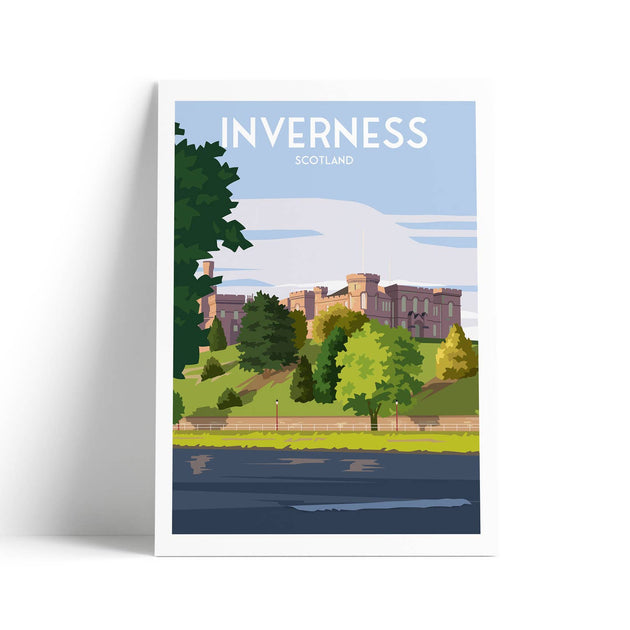 Inverness Castle A4 travel poster print | Sunshine No.1