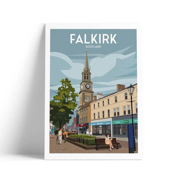 Falkirk A4 travel poster print | Sunshine No.1