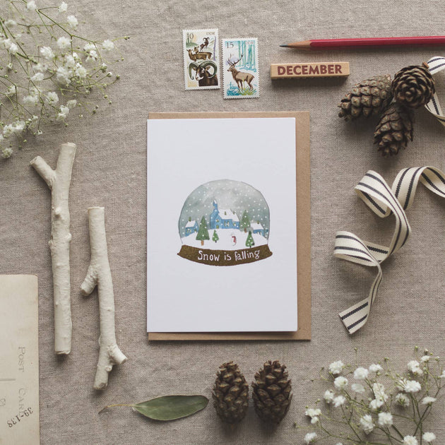 Snow is falling Christmas card | Sunshine No.1