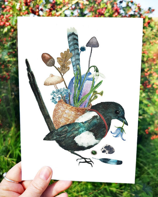 The Collector - Magpie A5 print | Sunshine No.1