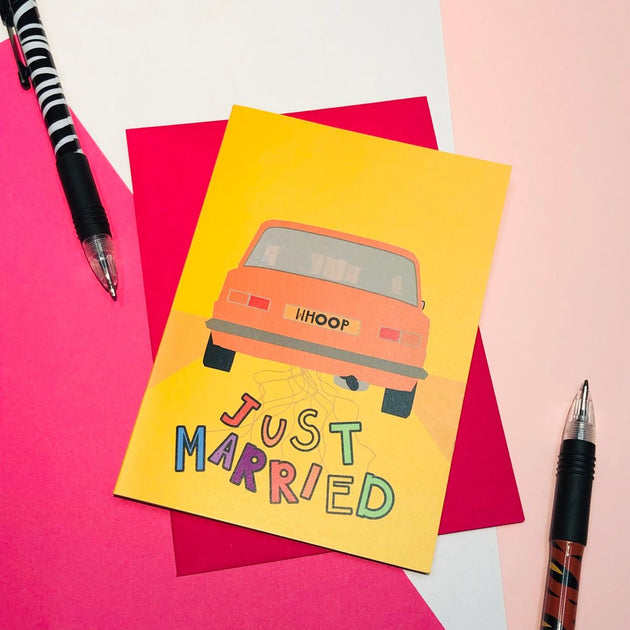 Whoop just married car card | Sunshine No.1